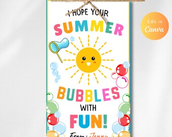 Teacher Gift Student Gift End of School Bubble Tags Summer Vacation ...
