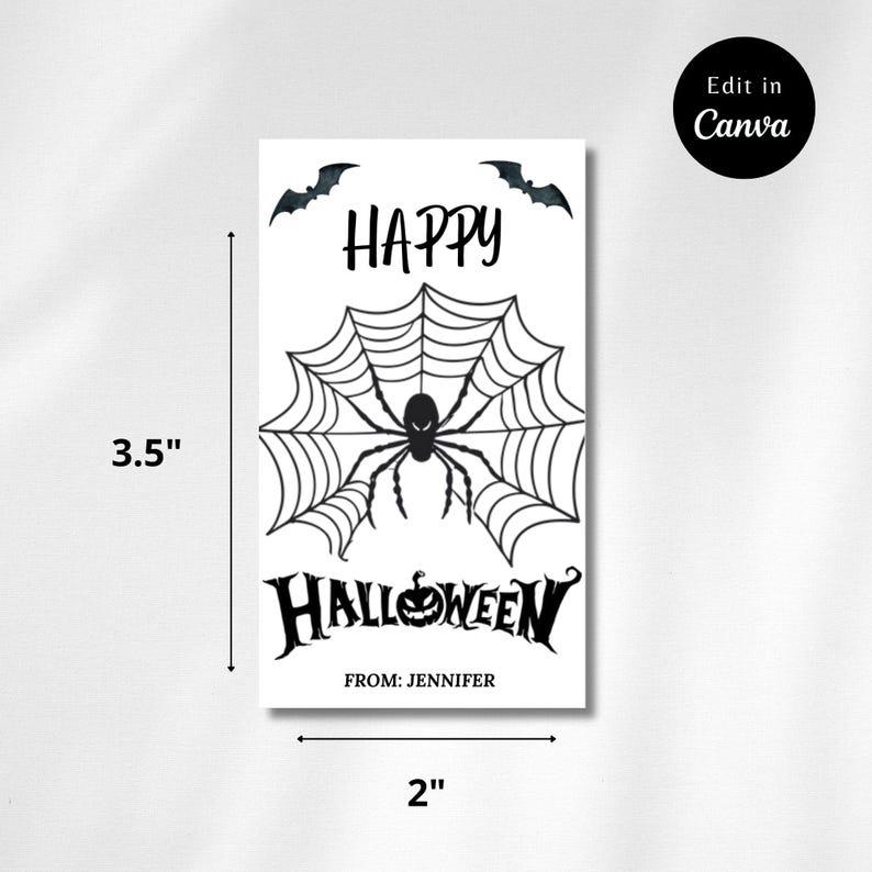 Editable SPOOKY PARTY Favor Tags, Printable Tags, Personalized Tags ...