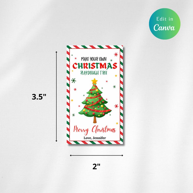 Editable CHRISTMAS PLAYDOUGH Tree Tag Tag, Christmas Playdough ...