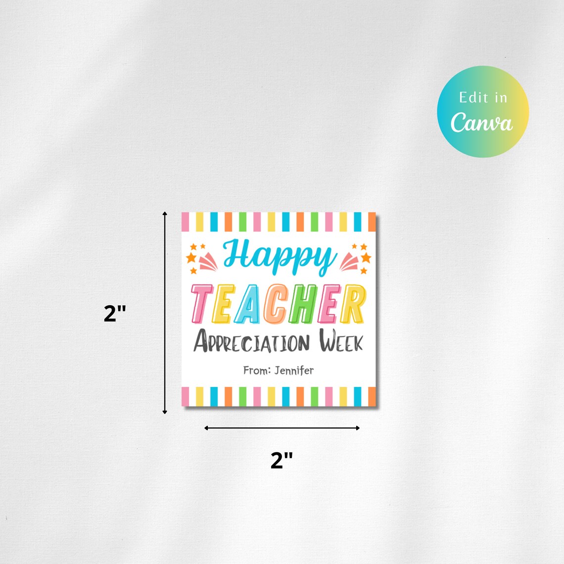 Editable Happy Teacher Appreciation Week Gift Tags, Teacher ...