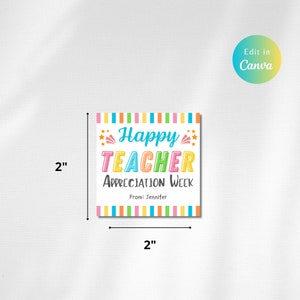Editable Happy Teacher Appreciation Week Gift Tags, Teacher ...