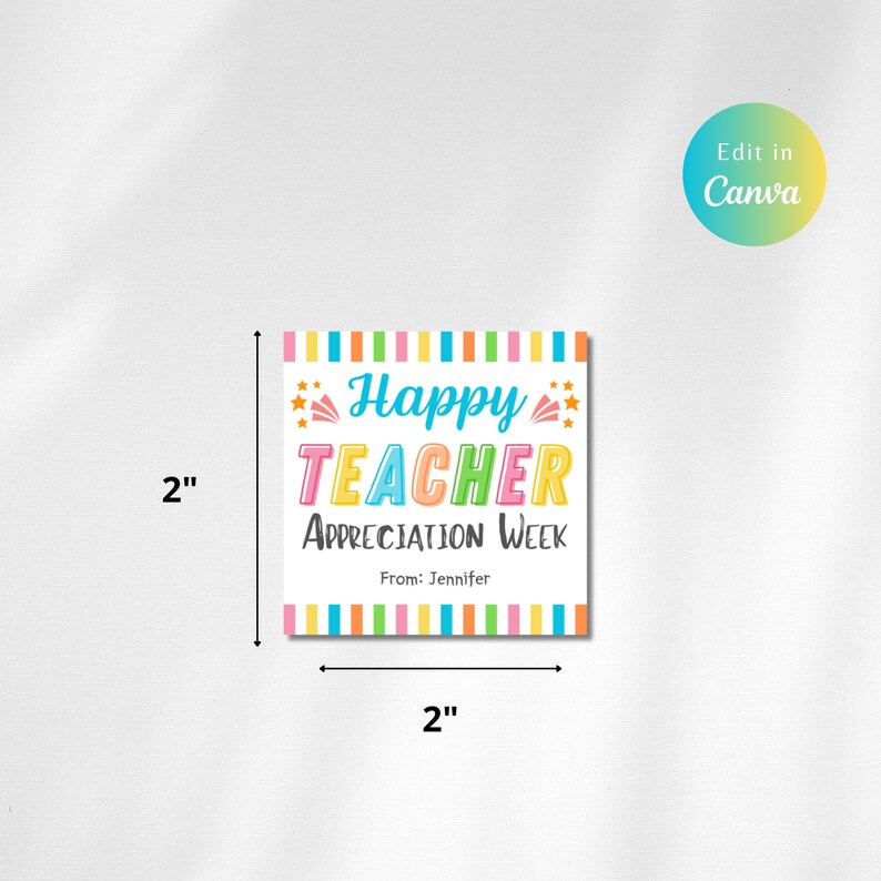 Editable Happy Teacher Appreciation Week Gift Tags, Teacher ...