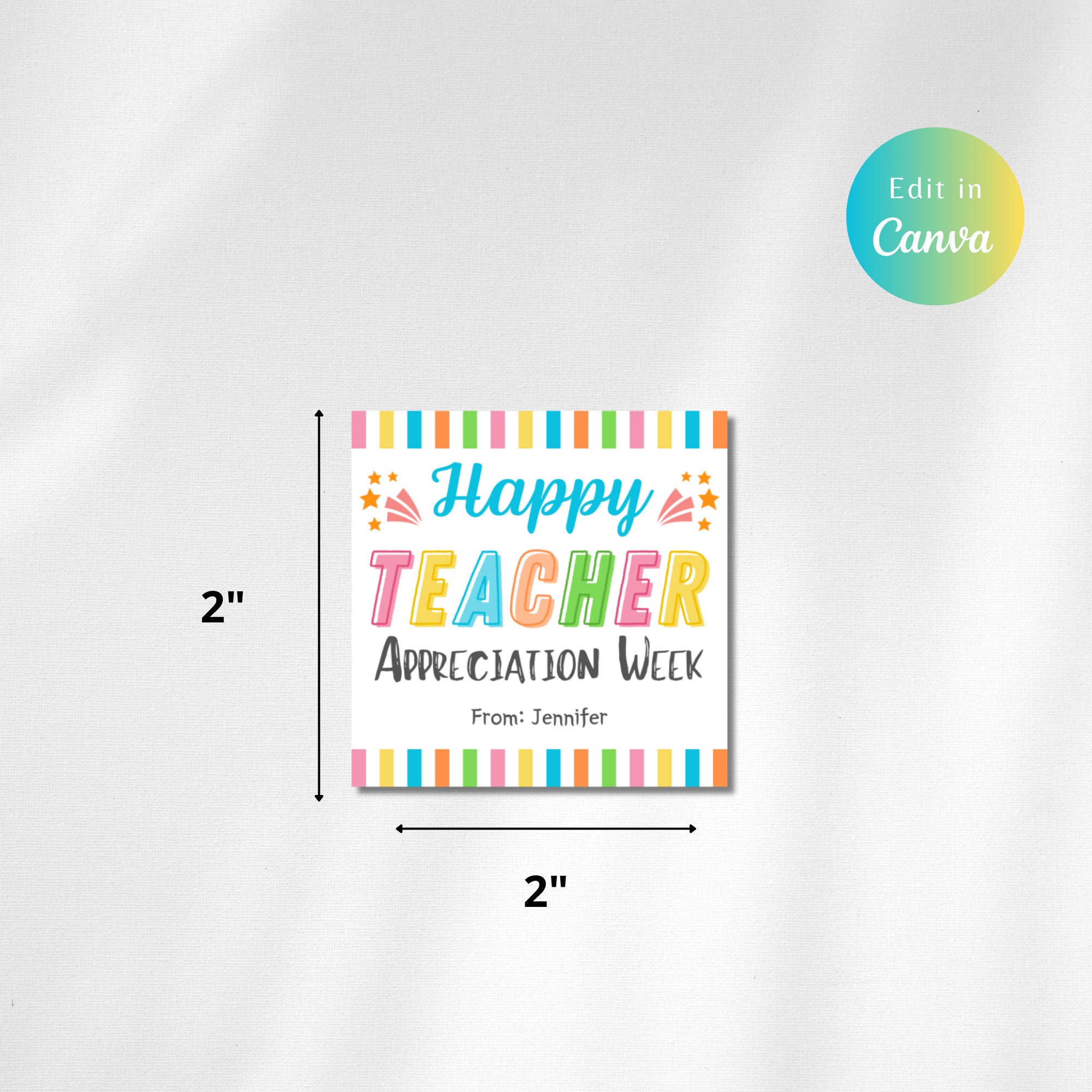 Editable Happy Teacher Appreciation Week Gift Tags, Teacher ...