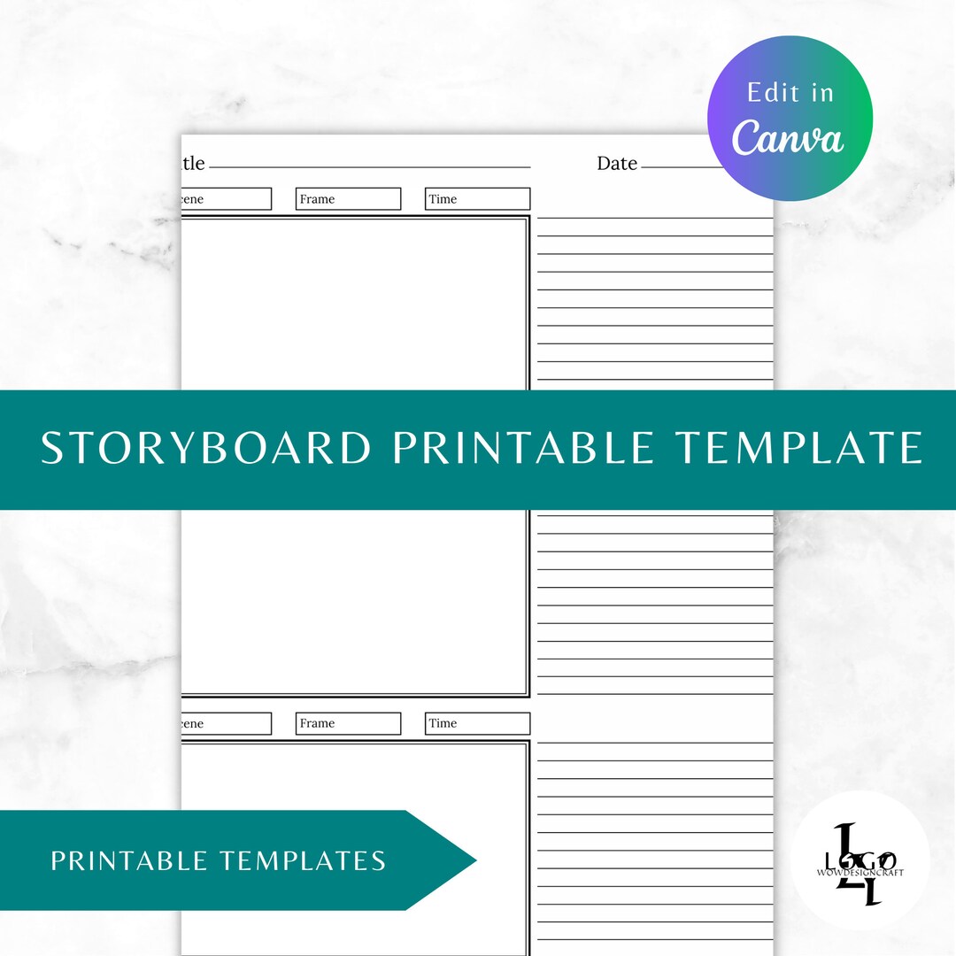STORYBOARD PRINTABLE TEMPLATE, Collage Template, Photoshop Template ...