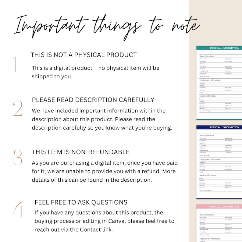 PERSONAL INFORMATION PAGE, Personal Data, Basic Info Template, Personal ...