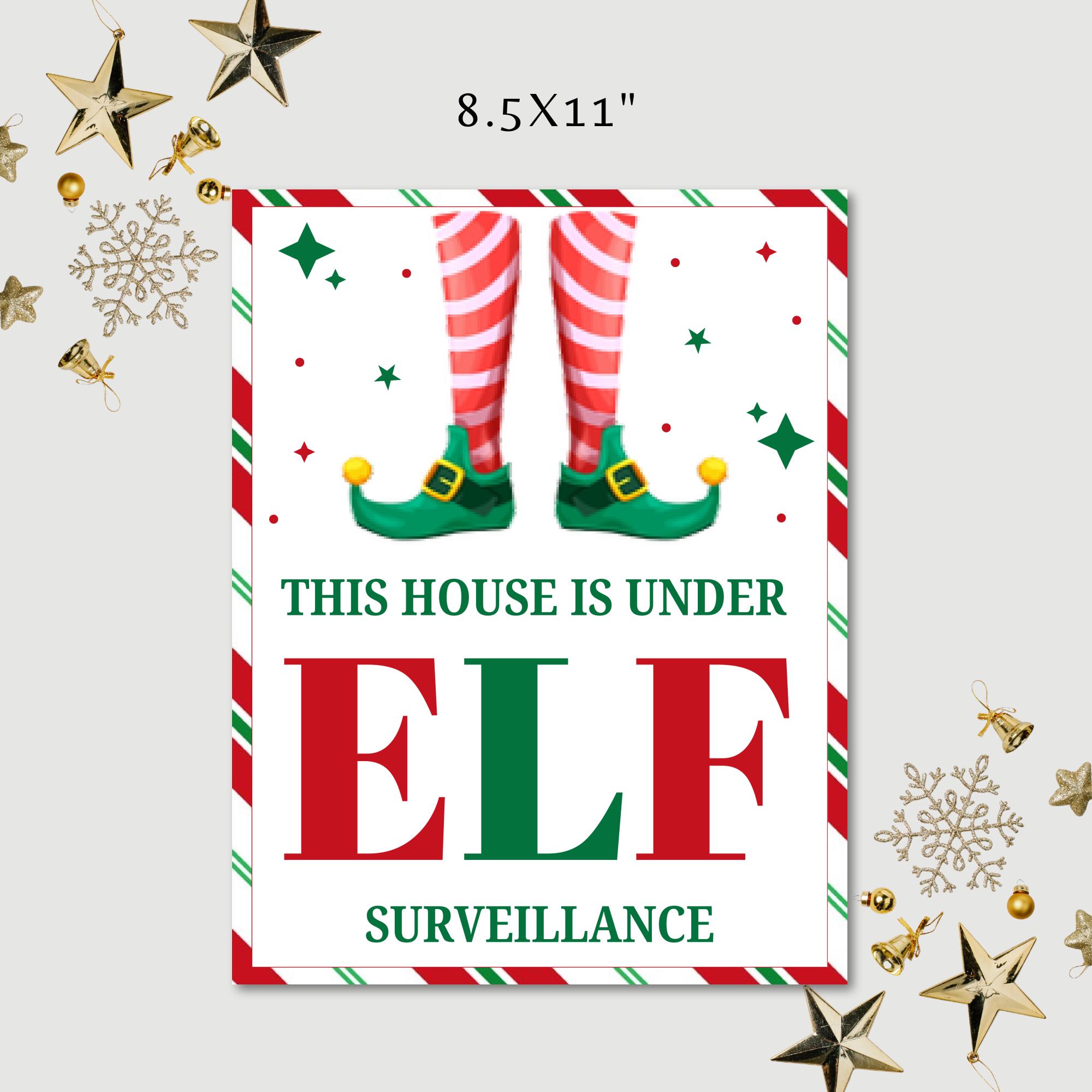 Editable ELF SURVEILLANCE and Camera Sign, Printable Christmas, Elf ...