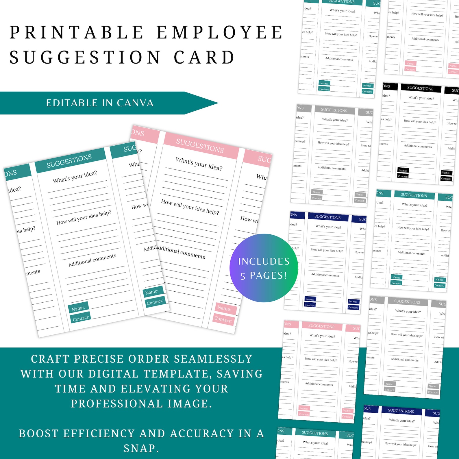 EMPLOYEE SUGGESTION CARD, Suggestion Box, Employee Suggest, Suggestion ...