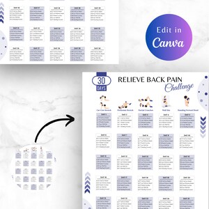 Editable 30 DAYS Relieve Back Pain Challenge, Back Pain, Relieve Back ...