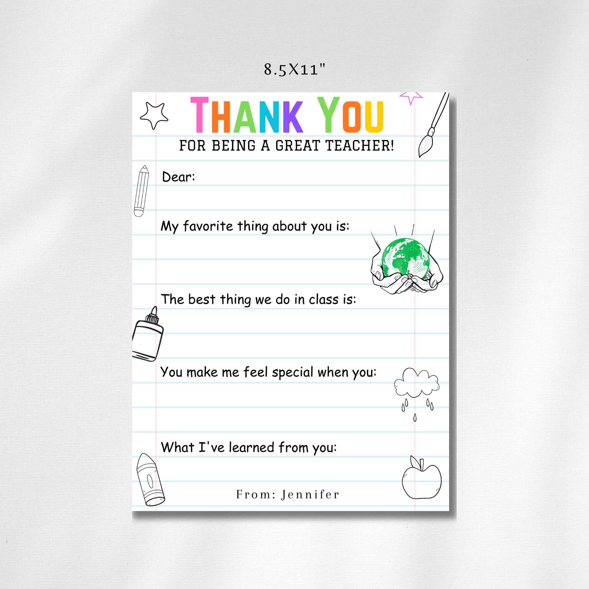 Editable Teacher Appreciation Week, Printable Teacher Appreciation Gift ...