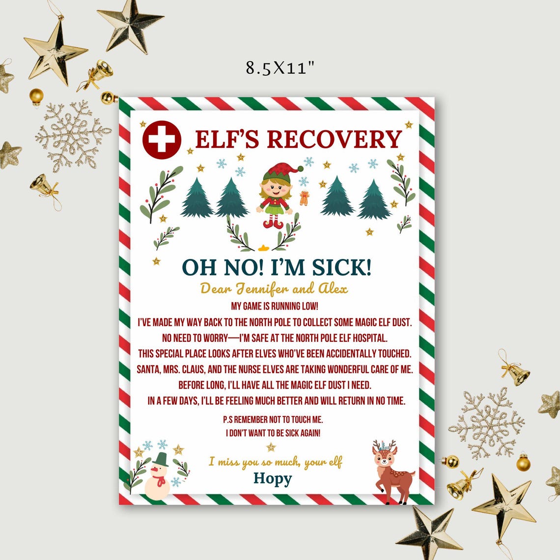 EDITABLE ELF RECOVERY Letter Touched Elf, Elf Letter, Elf Recovery ...