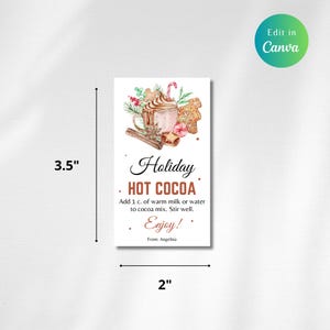 Editable HOMEMADE HOLIDAY Hot Cocoa Christmas Gift, Editable Instant ...