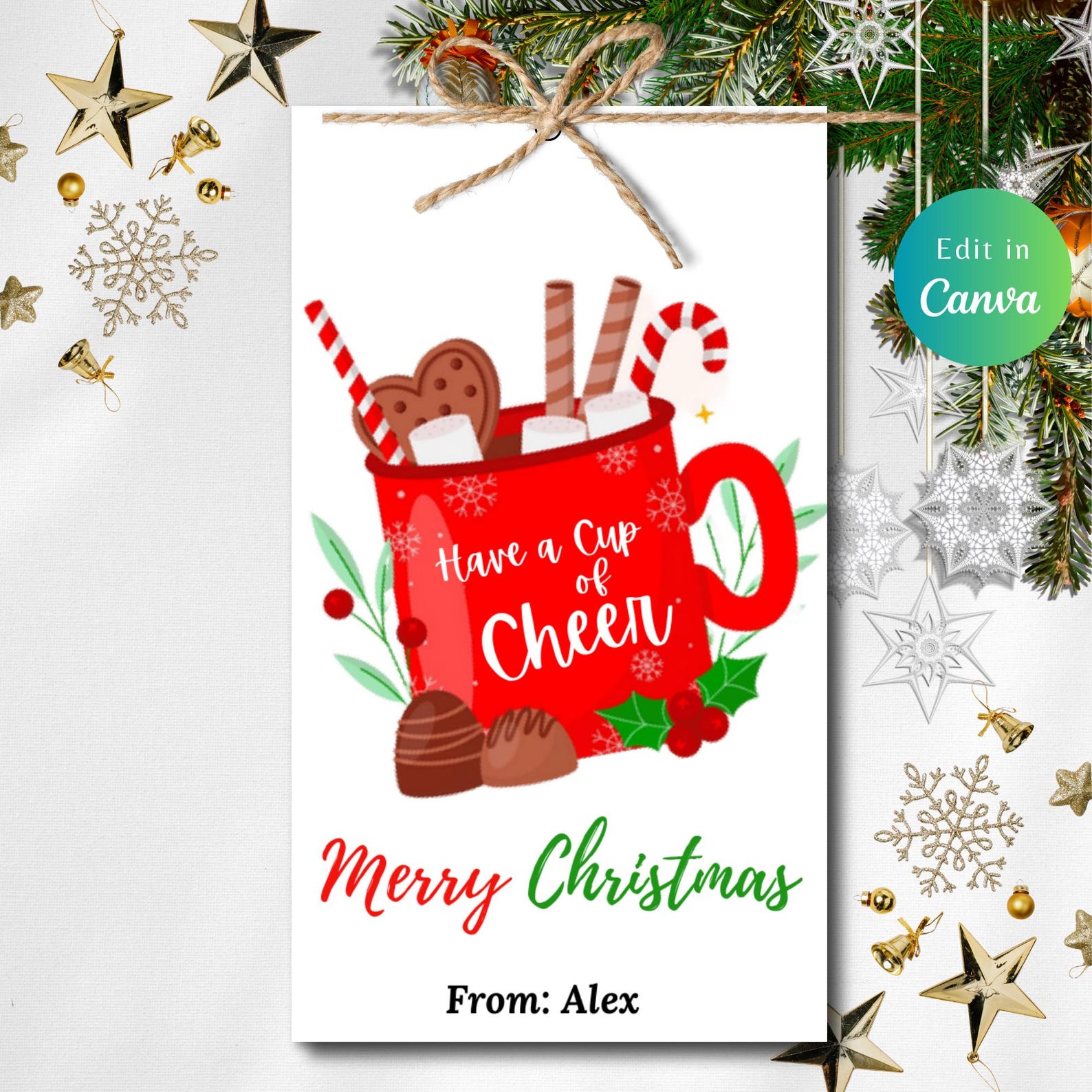 Editable Christmas Coffee Gift Card Holder, Printable, Coffee, Gift ...