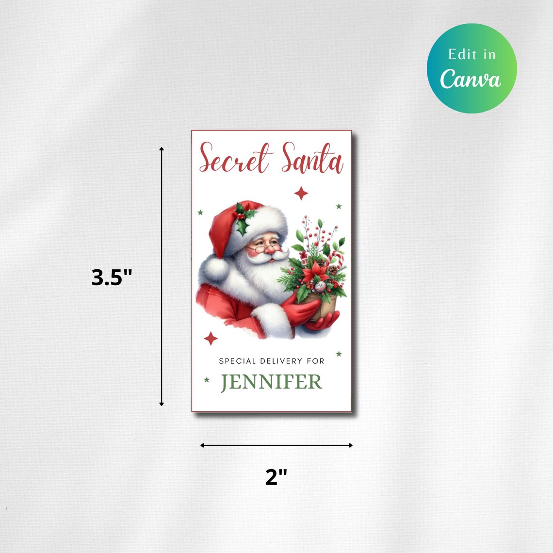 SECRET SANTA GIFT Tag Template, Printable Kris Kringle Gift Tags ...