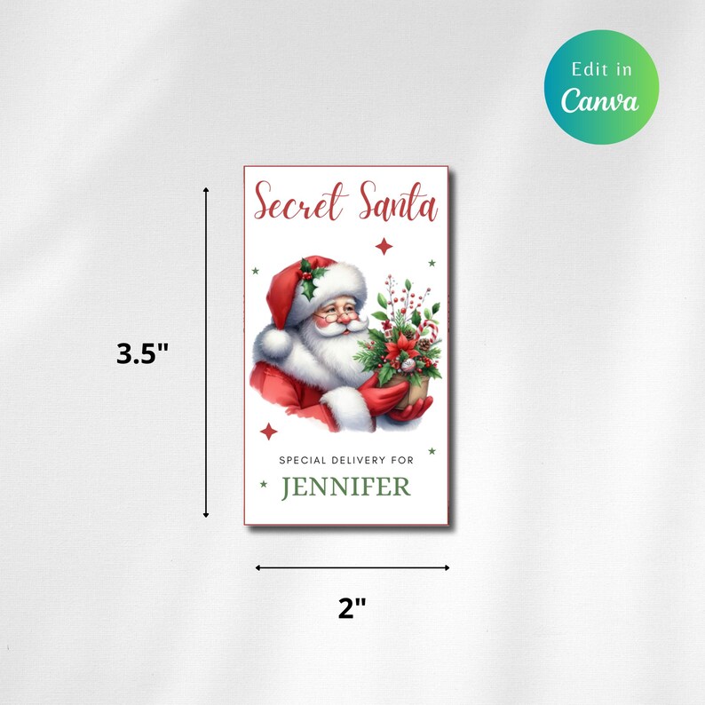 SECRET SANTA GIFT Tag Template, Printable Kris Kringle Gift Tags ...
