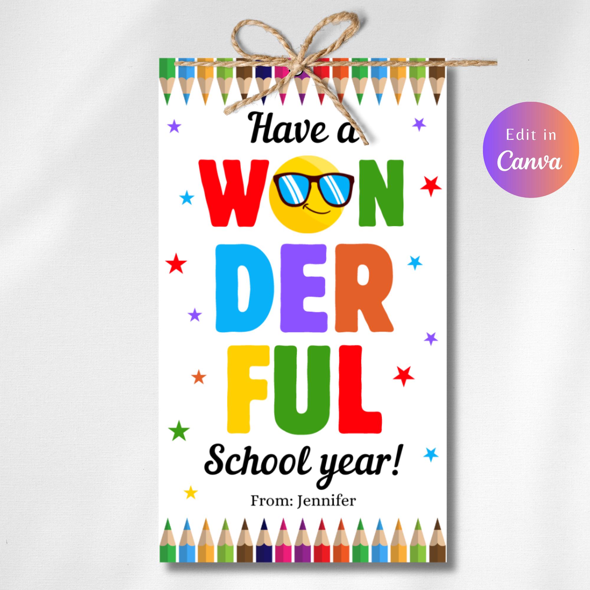 EDITABLE FIRST DAY of School Gift Tag, Back to School Gift Tag, Teacher ...