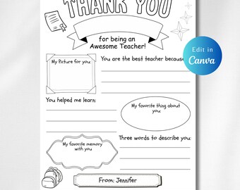 Teacher Appreciation Card From Kids. Thanks for Helping Me Grow. Thank ...