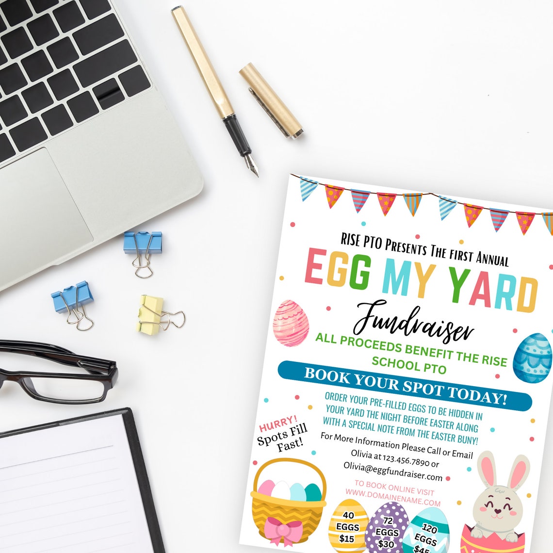 Editable EASTER EGG My Yard Fundraiser Flyer, Egg My Yard, Fundraiser ...
