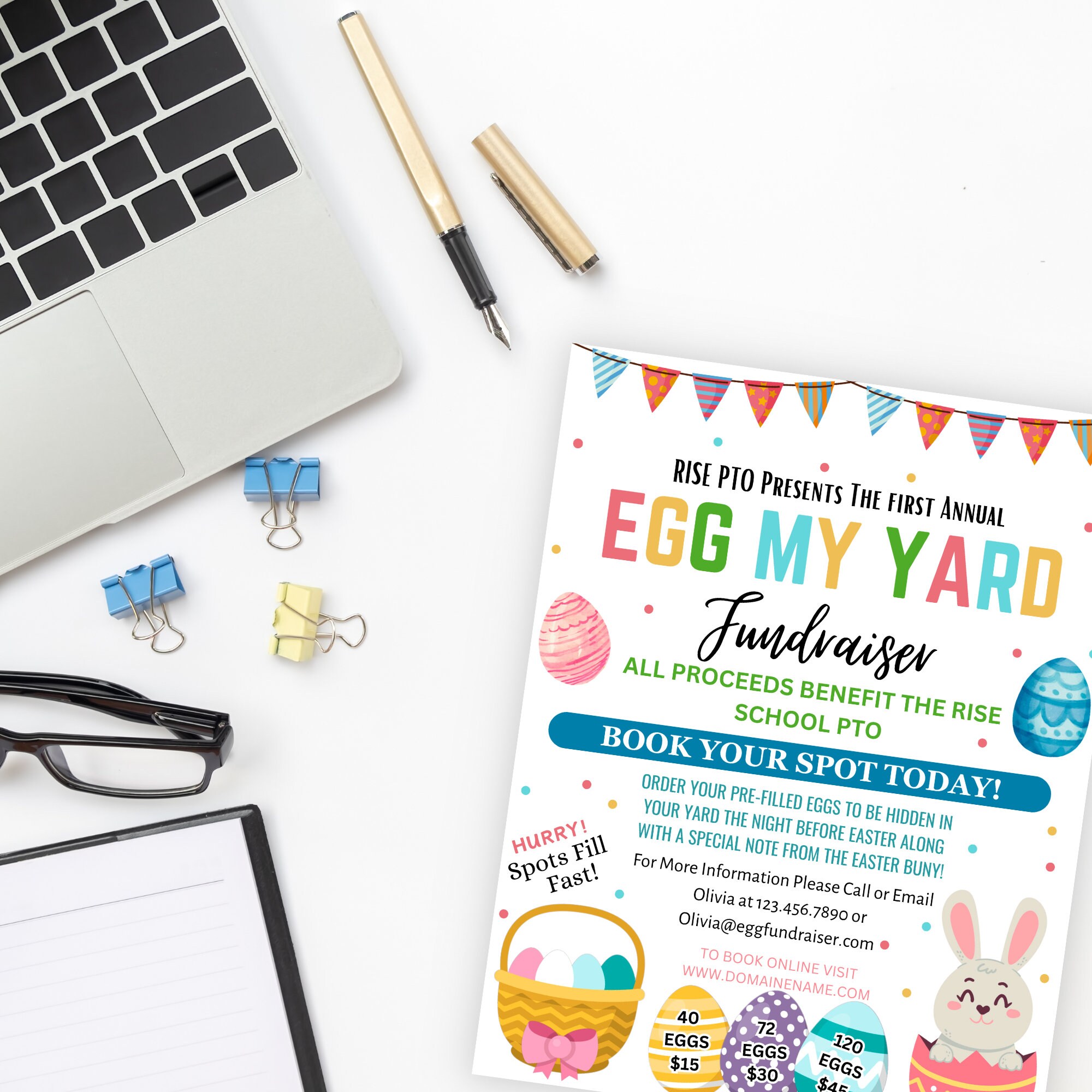 Editable EASTER EGG My Yard Fundraiser Flyer, Egg My Yard, Fundraiser ...