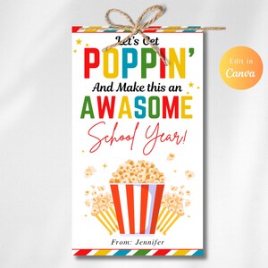 PRINTABLE LET'S GET Poppin' and Make This an Awesome School Year Tag ...