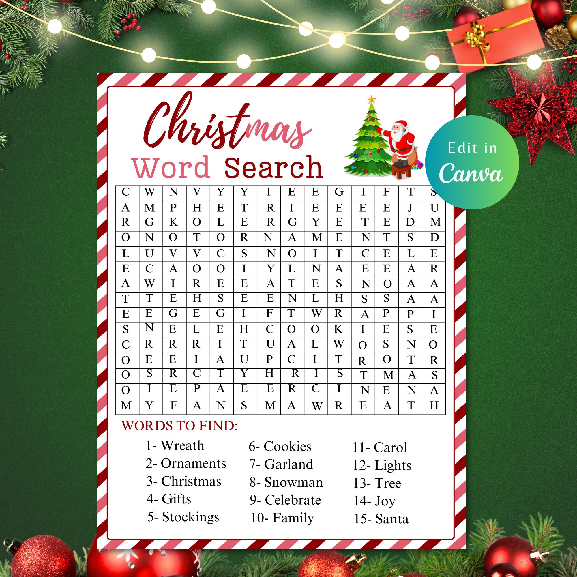 Editable WORD SEARCH, Word Search, Printable Games, Word Search Game ...