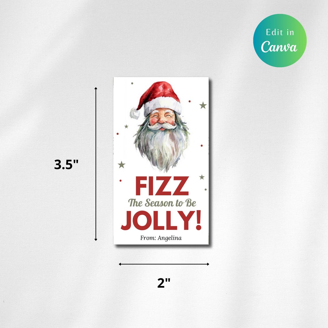 Editable FIZZ the Season Tag, CHRISTMAS Gift Tag, NEIGHBOR Gift ...