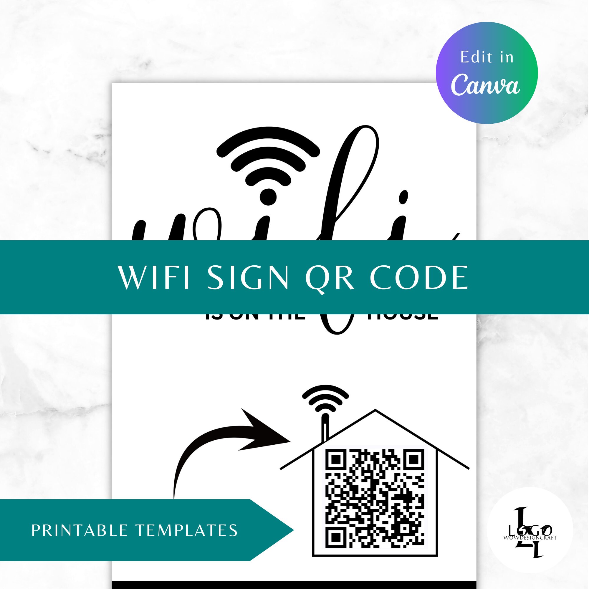 Editable WIFI SIGN QR Code, Home Airbnb Wif,vacation Rental,guest ...