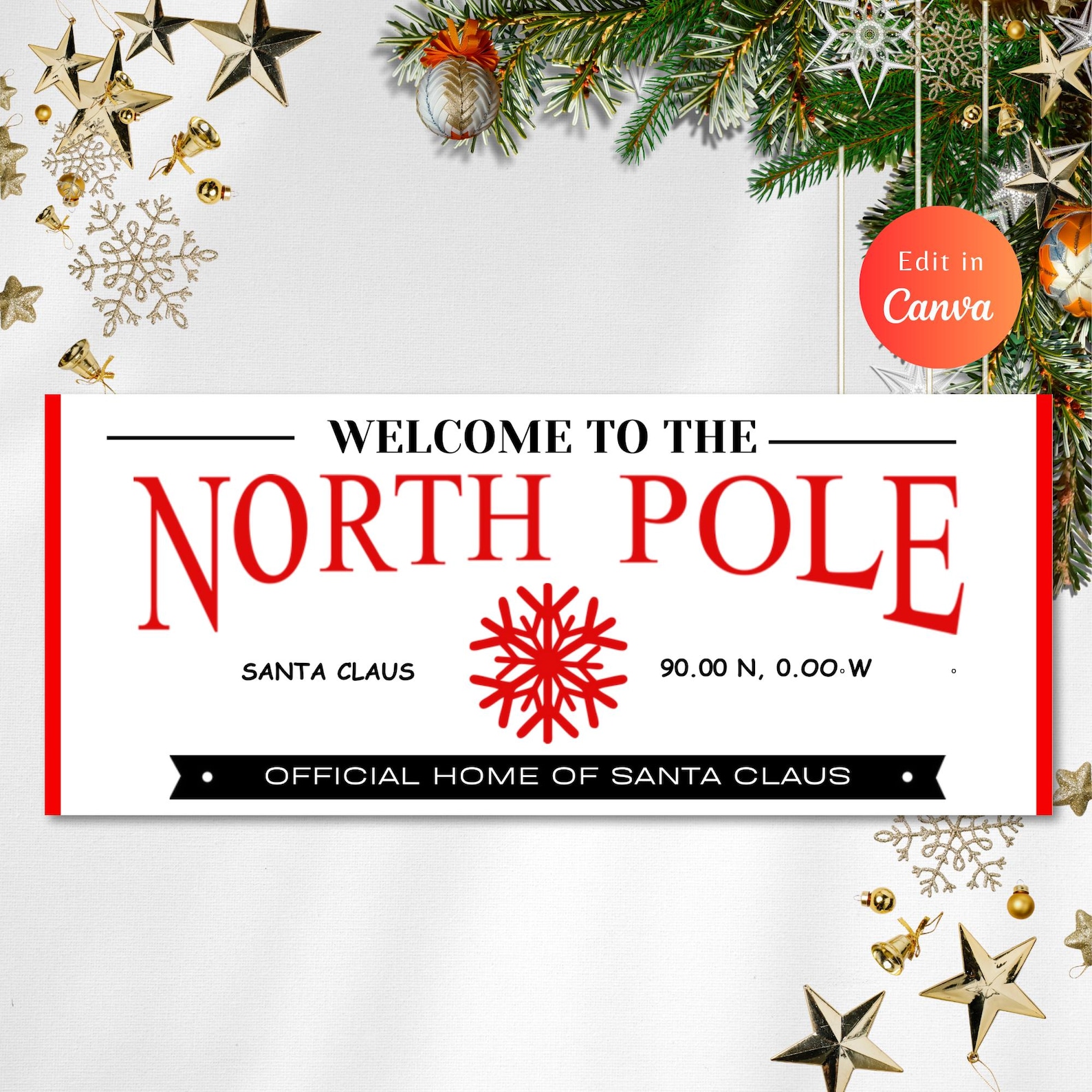 Editable Welcome to the NORTH POLE Sign, Welcome Sign, Christmas Sign ...