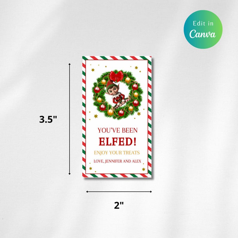Editable YOU'VE BEEN Elfed Christmas, You've Been Elfed, Elf Printable ...