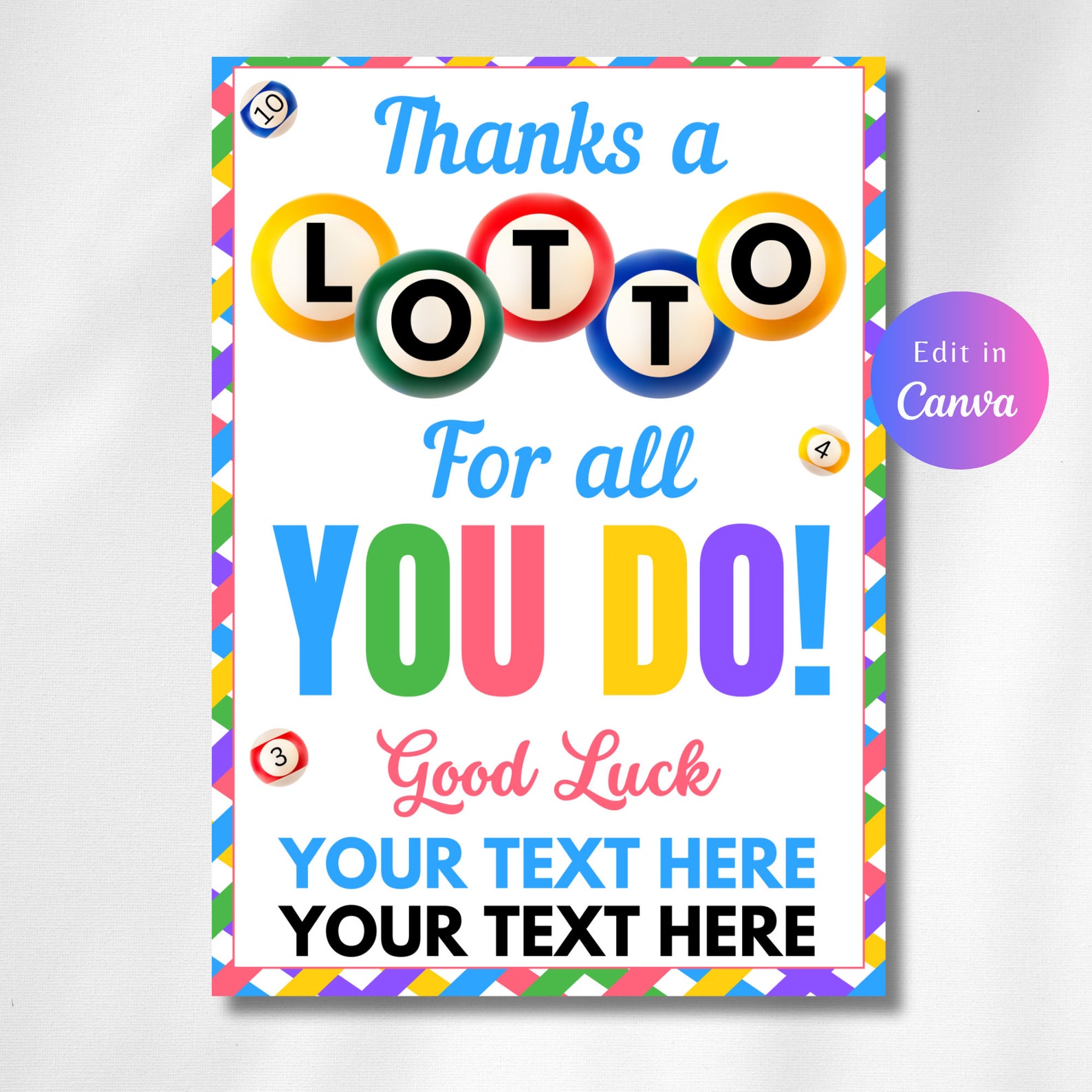 Editable Thanks A Lotto Appreciation Gift Card, Teacher Appreciation ...