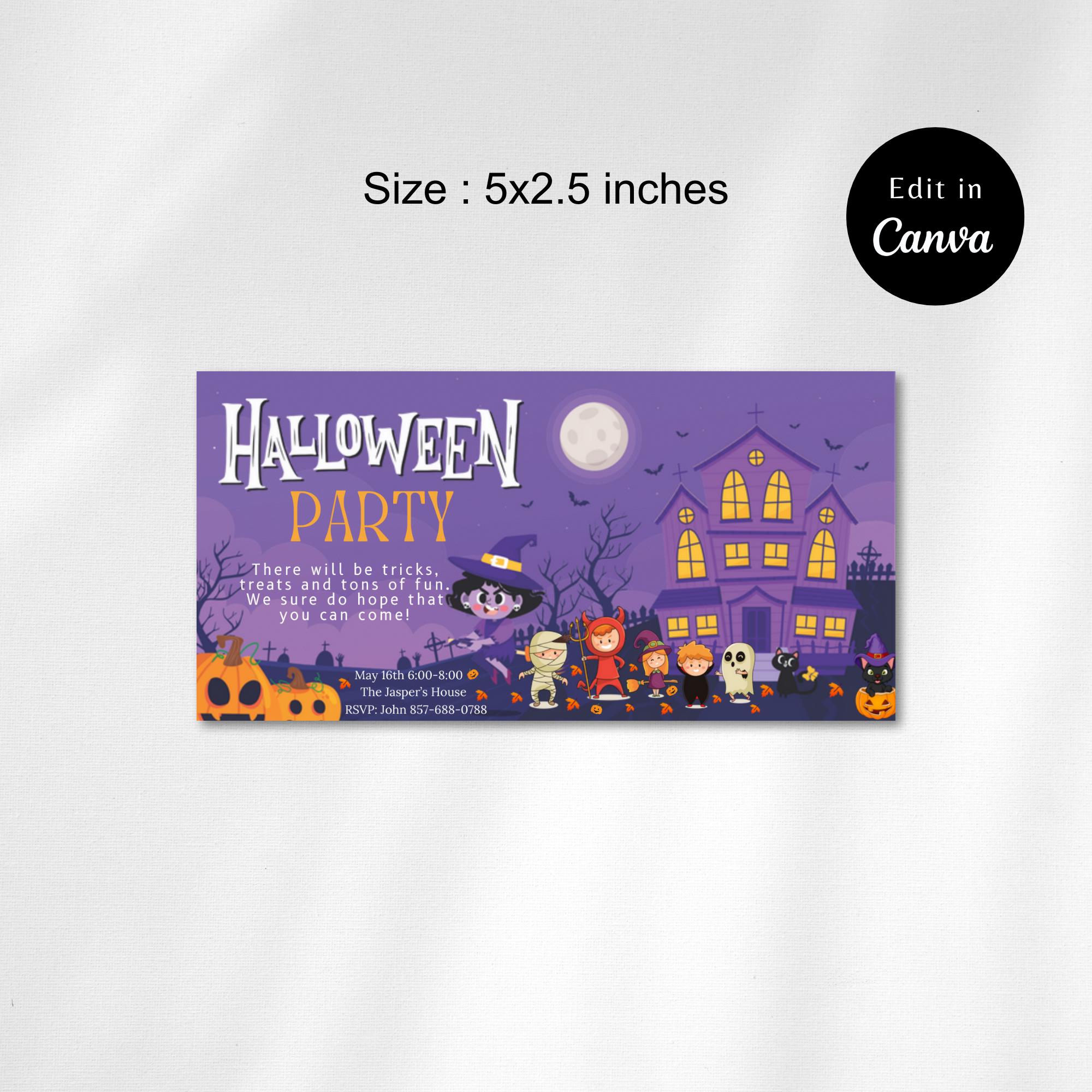 EDITABLE HALLOWEEN PARTY Invitation, Editable - You Edit and Print ...
