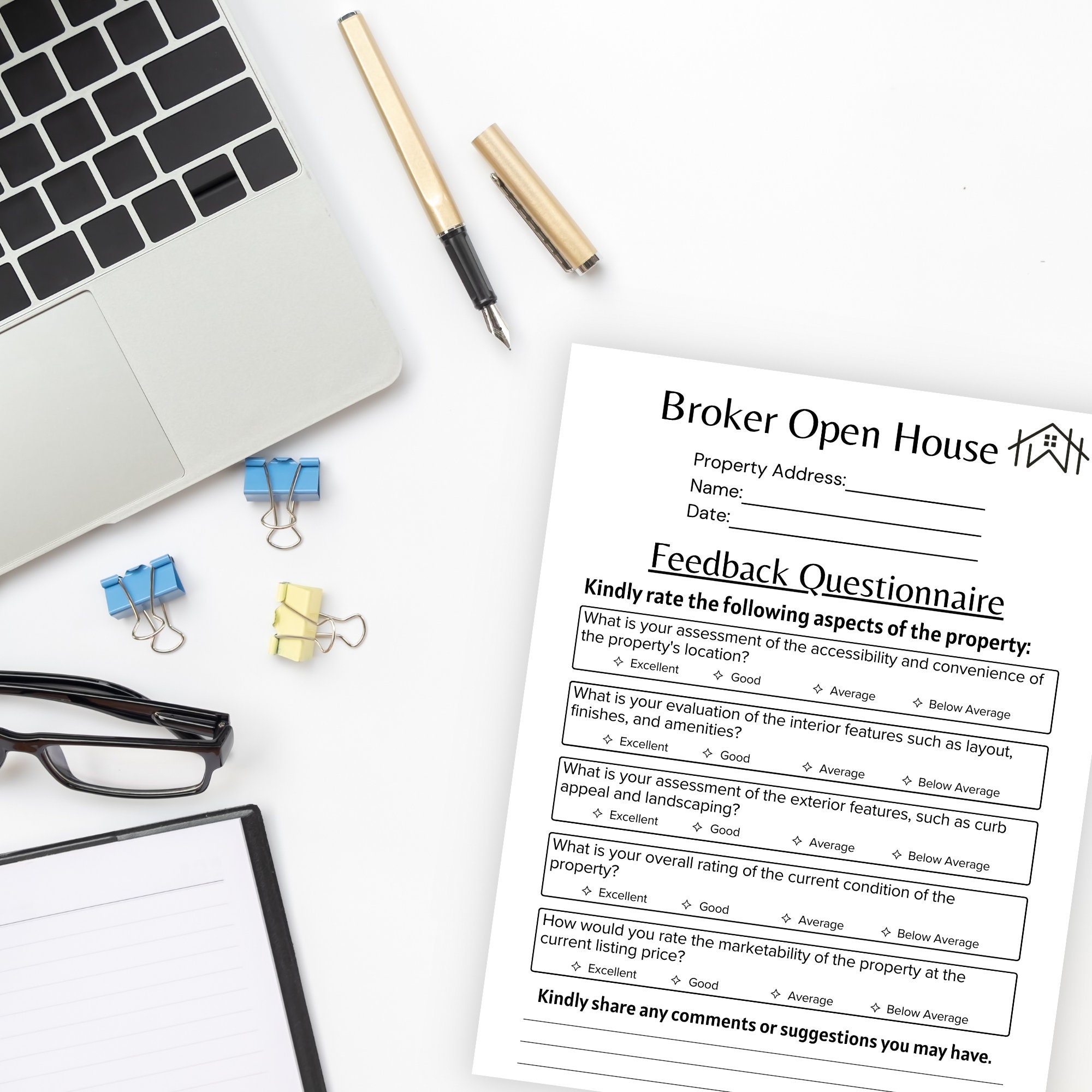 REAL ESTATE BROKER, Open House Form, Printable Questionnaire Open House ...
