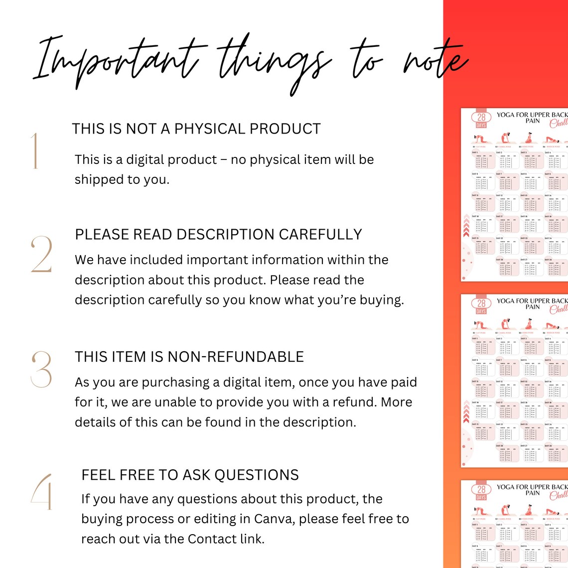 Editable 28 Days Yoga for Upper Back Pain Challenge, Back Pain, Upper ...