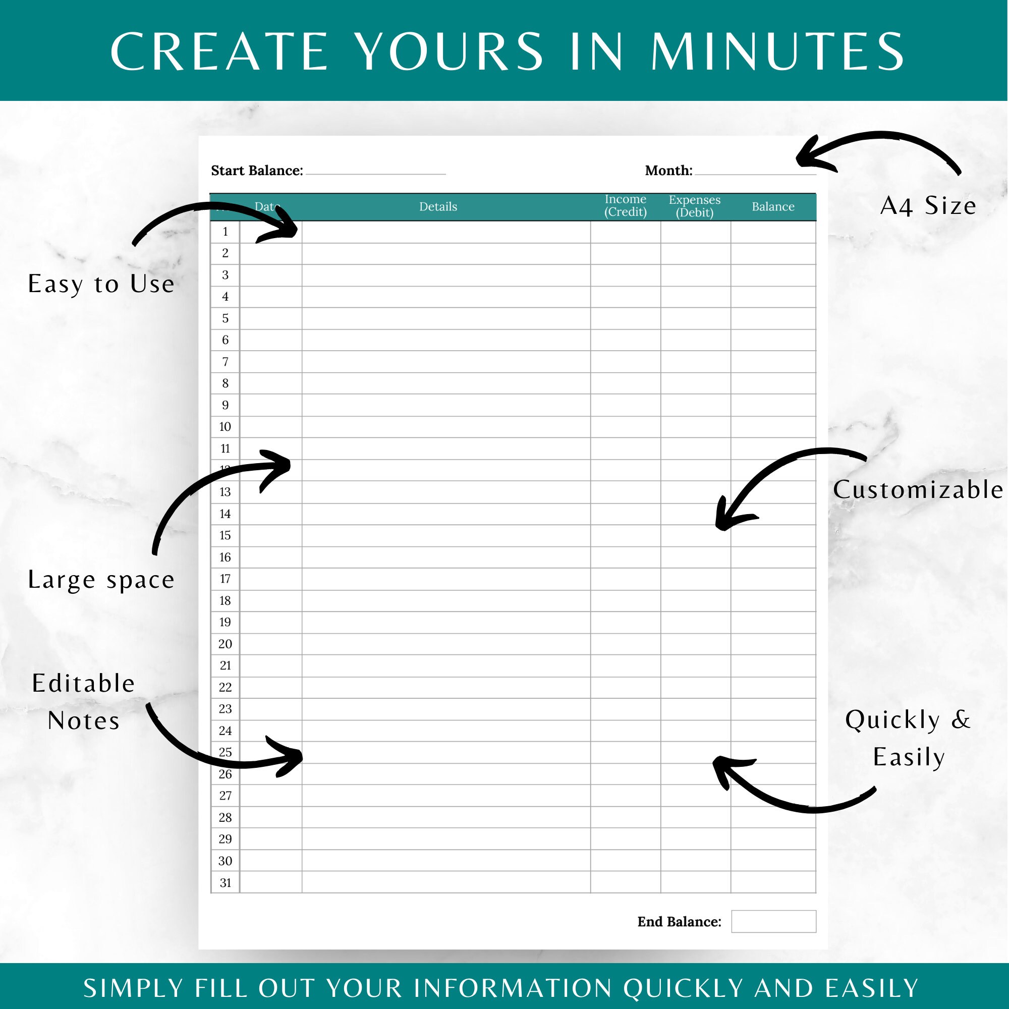 ACCOUNTING LEDGER GENERAL Ledger Sheet Editable , Business Ledger ...