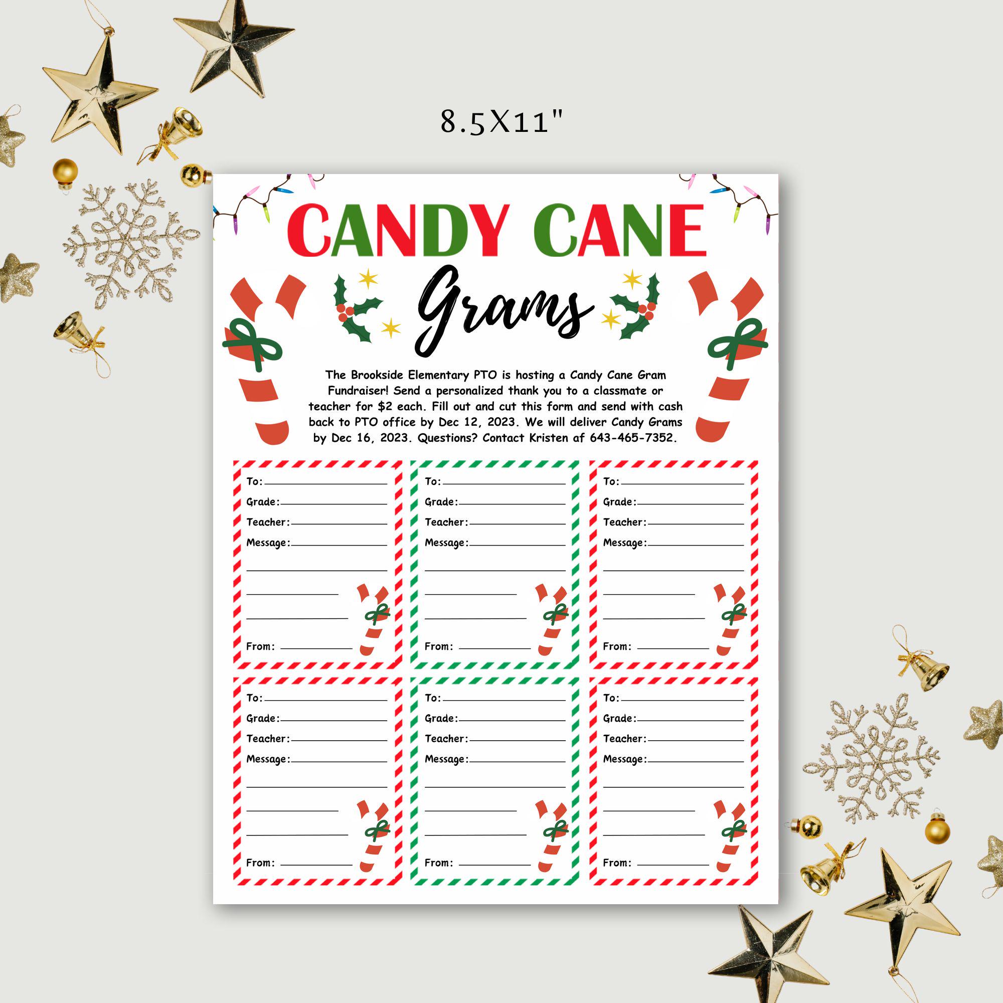 Editable CHRISTMAS CANDY Gram Flyer, Holiday Gram, Christmas Gram ...