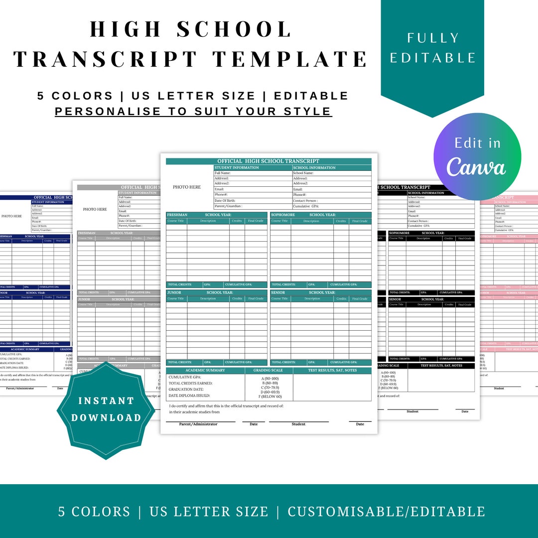 TRANSCRIPT SCHOOL TEMPLATE, Transcript Example, Transcript Maker ...