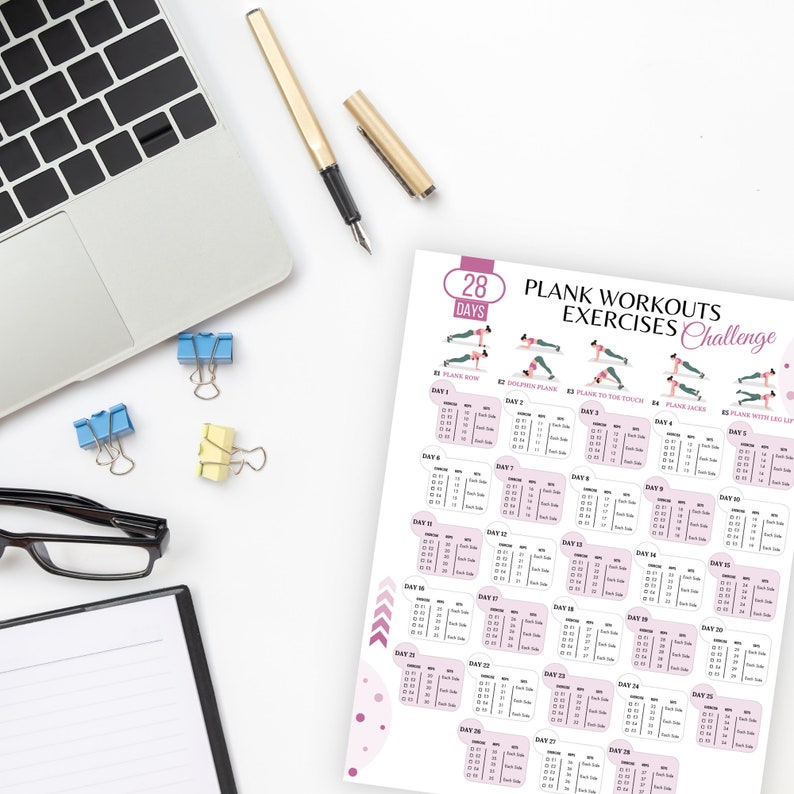 Editable 28 DAYS PLANK CHALLENGE, Plank Challenge Workout, Plank, 30 ...