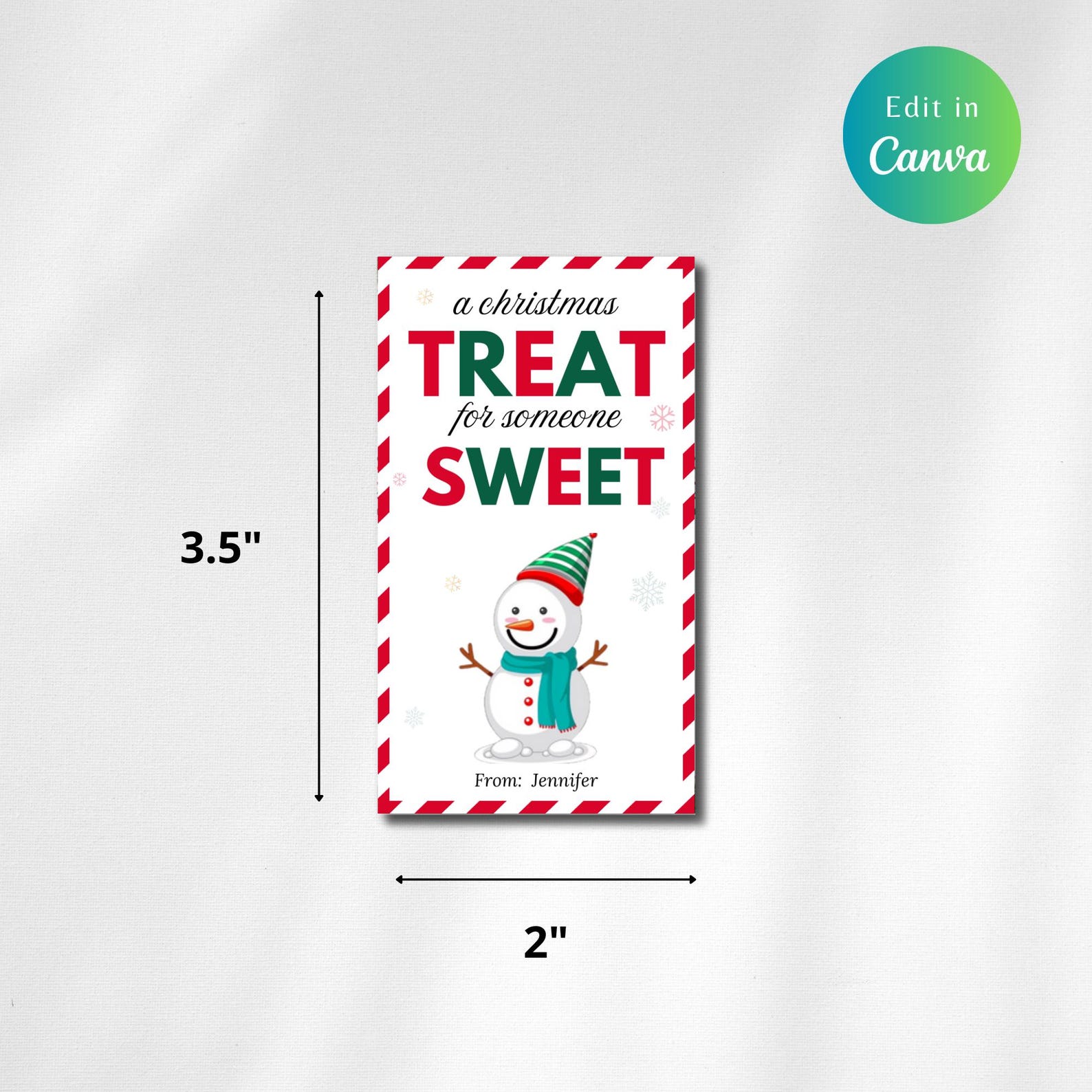 SNOWMAN CHRISTMAS GIFT Tag Template, Printable Holiday Favor Tag ...