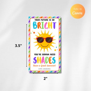 Editable Future so Bright You're Gonna Need Shades Tag, End of the Year ...