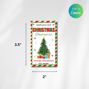 Editable CHRISTMAS PLAYDOUGH Tree Tag, Perfect for Holiday FAVORS ...