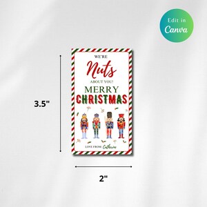 CHRISTMAS NUTCRACKER GIFT Tags, We're Nuts About You Holiday Chocolate ...