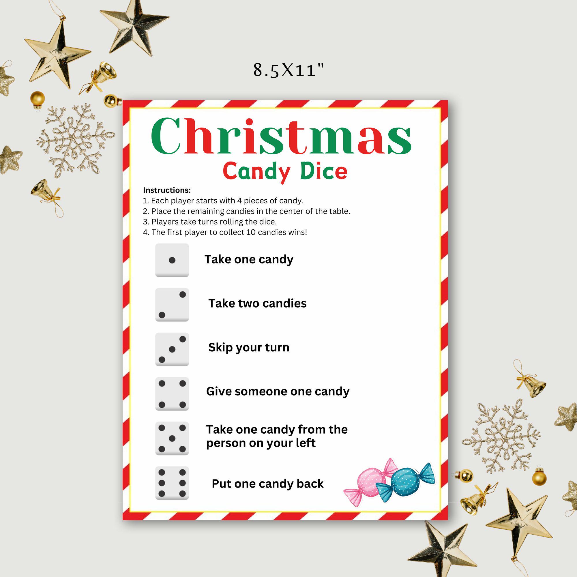 Christmas Candy Dice Game | Christmas Games for Kids | Christmas ...
