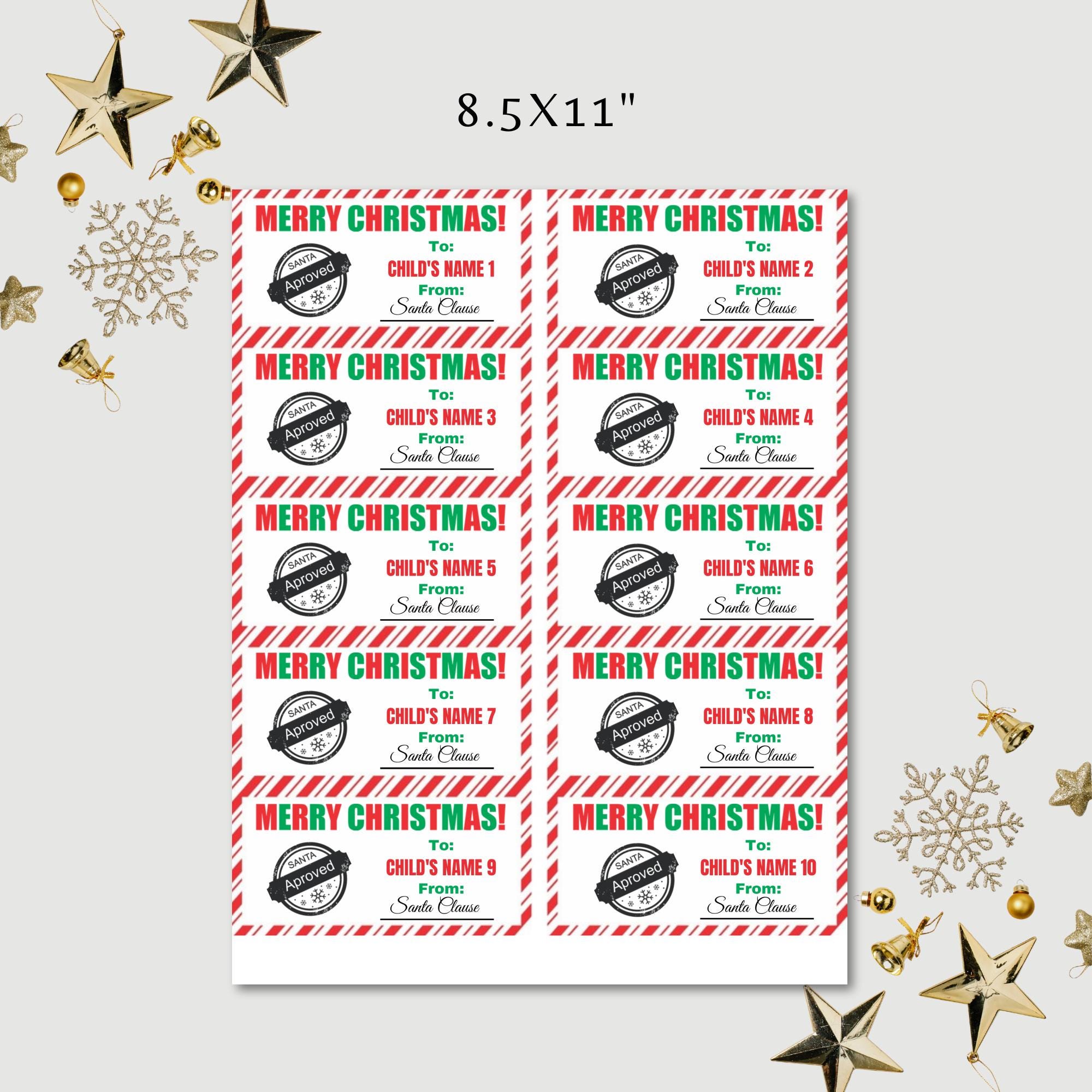 Editable CHRISTMAS GIFT Labels Template, Christmas Labels, Tag Template ...