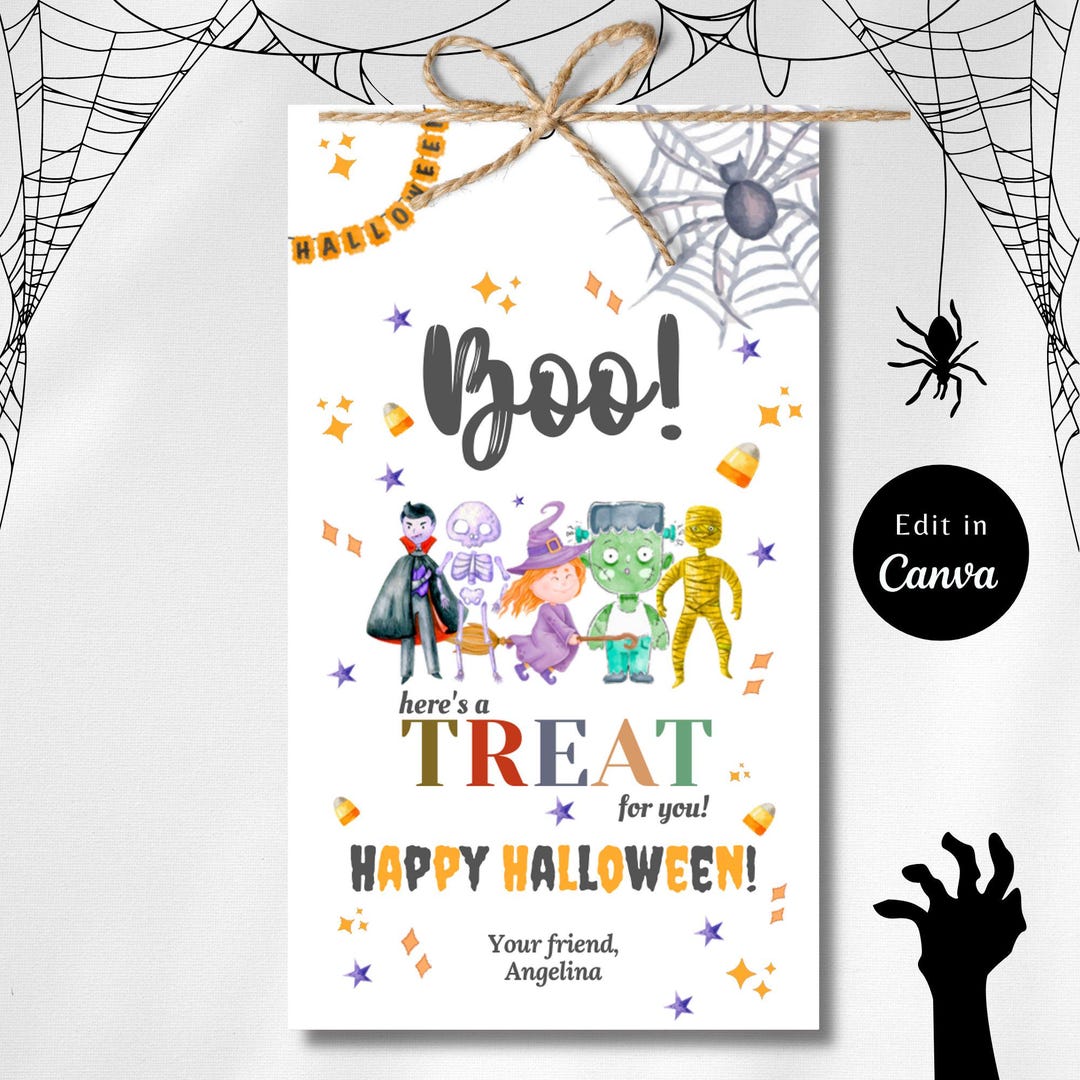 Editable HALLOWEEN FAVOR Tags Boo Halloween Tags, Halloween Tags ...