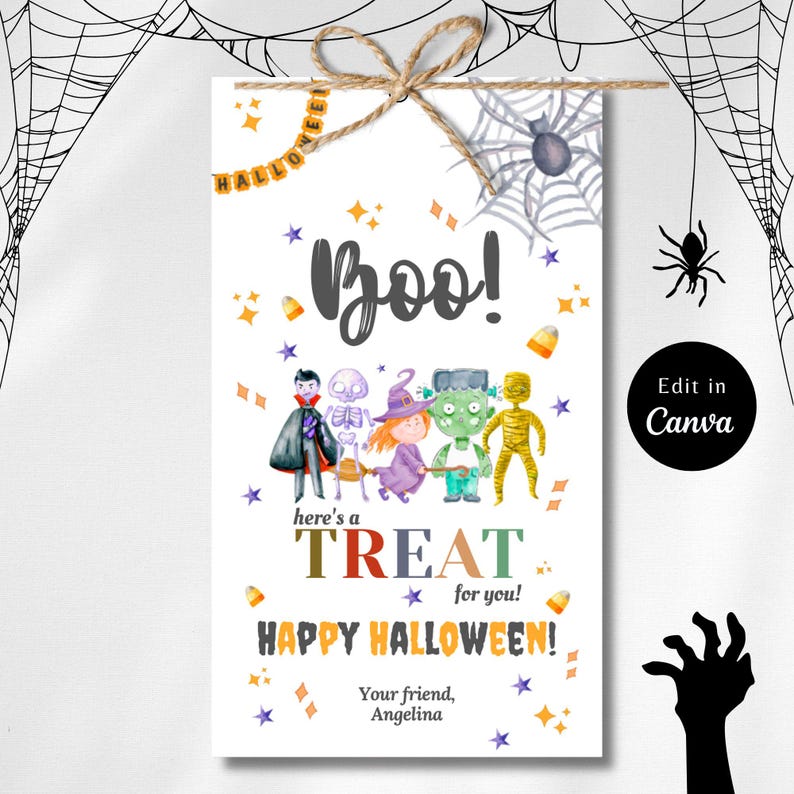 Editable HALLOWEEN FAVOR Tags Boo Halloween Tags, Halloween Tags ...