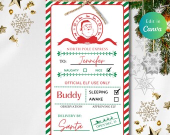 Printable North Pole Special Delivery Tag Template, Editable Santa Gift ...