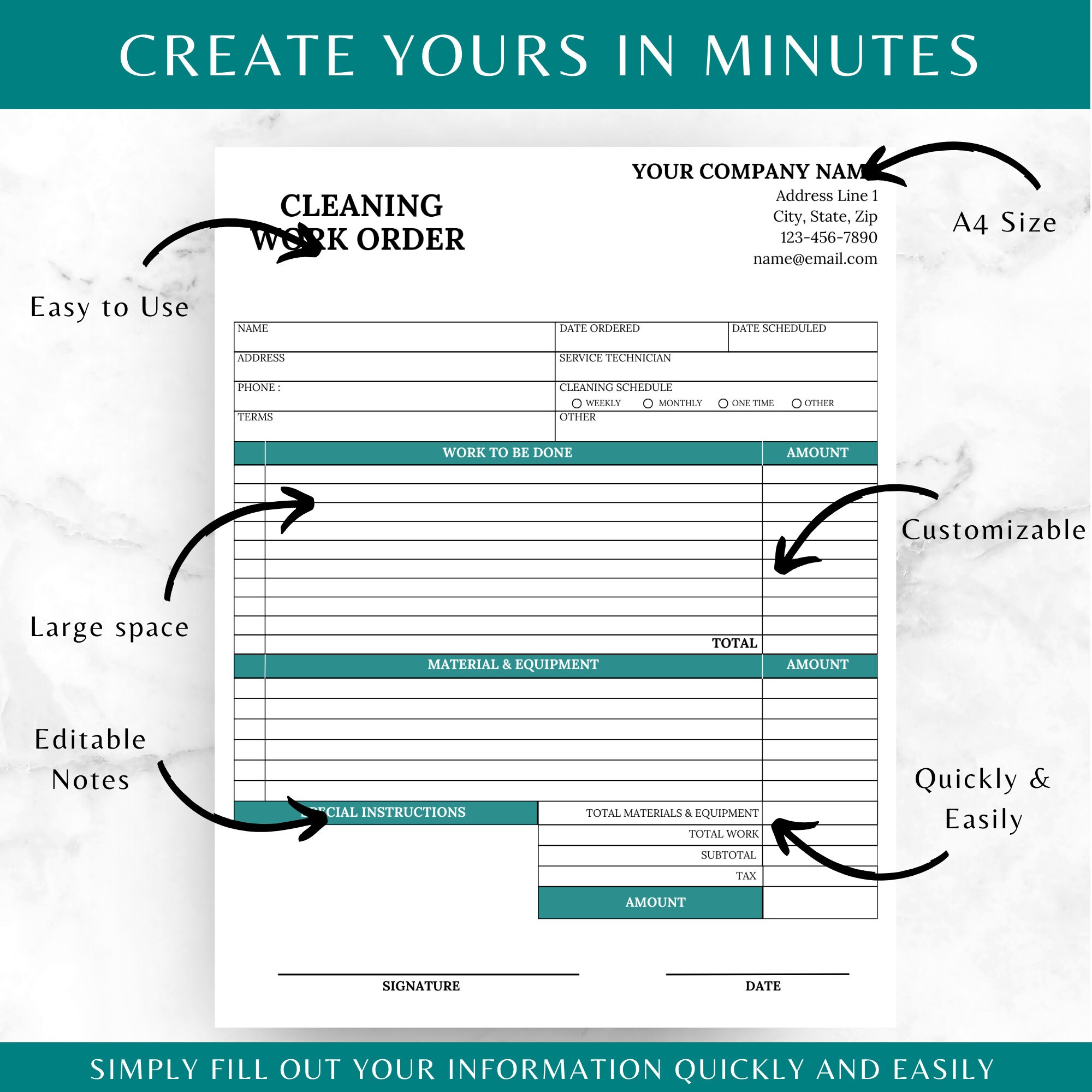 CLEANING PROPOSAL FORM, Checklist, Cleaning Business, Office Cleaning ...