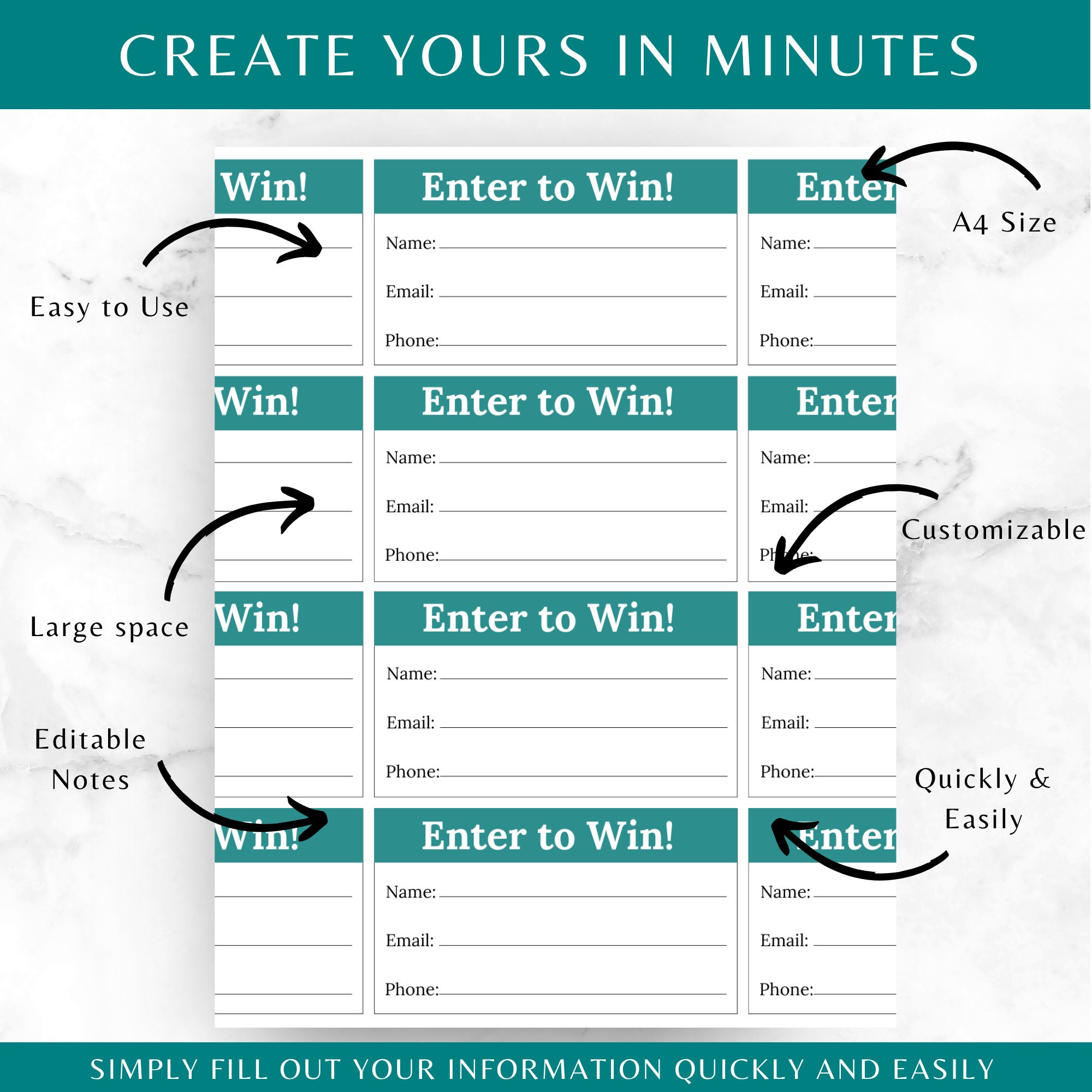 EDITABLE RAFFLE TICKET, Raffle Template, Fillable Ticket, Custom Raffle ...
