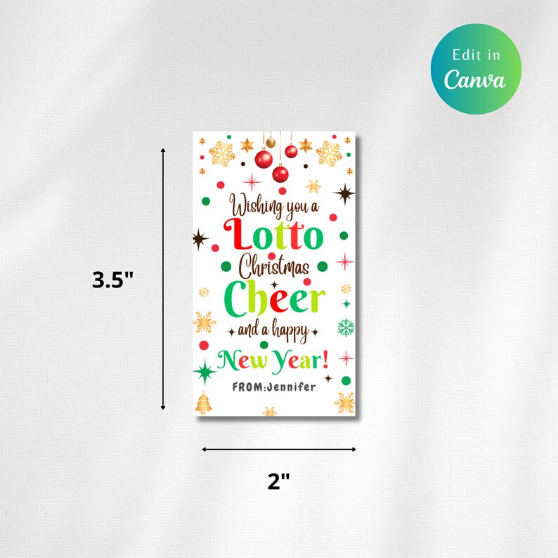 Editable Wishing You a Lotto Cheer, a Happy New Year, Holiday Lotto ...