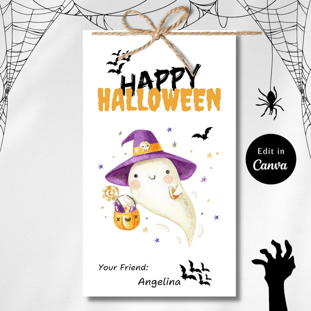 Editable BOO GHOST Halloween Treat Tags, Boo Halloween Ghost, Ghost ...