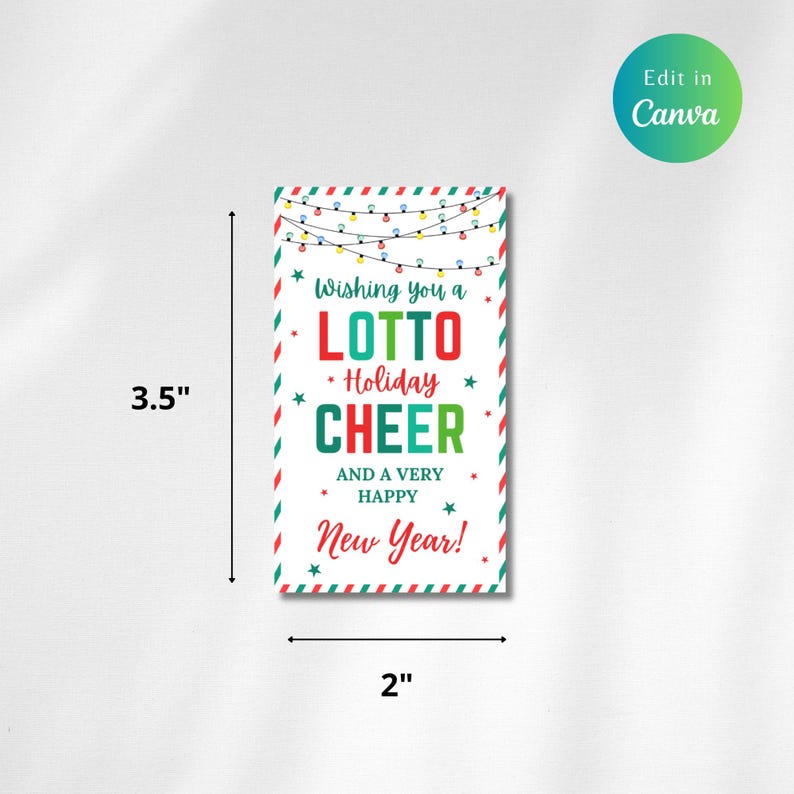 Editable LOTTO GIFT TAGS Christmas, Indigo Ink Boutique, Digital Treat ...